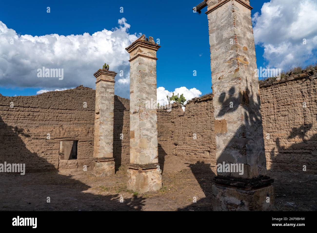 Ruins of the chapel in a Spanish colonial hacienda built in 1584 in ...