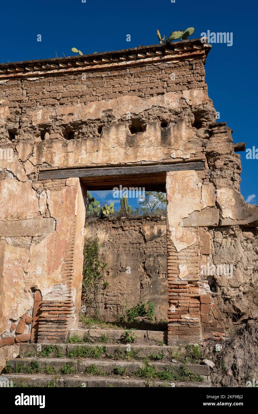 Ruins of a Spanish colonial hacienda built in 1584 in Xaaga, Oaxaca ...