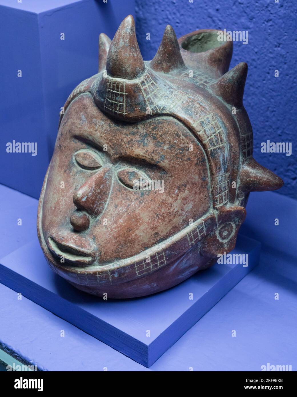 A warrior figure wearing a horned helmet, from Guerrero. Rufino Tamayo ...