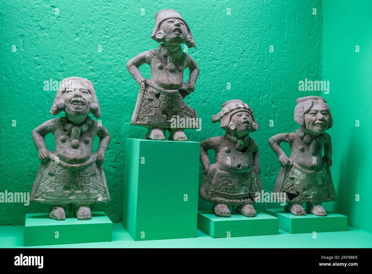 Ceramic figures of women in ceremonial dress, central Veracruz. Rufino ...