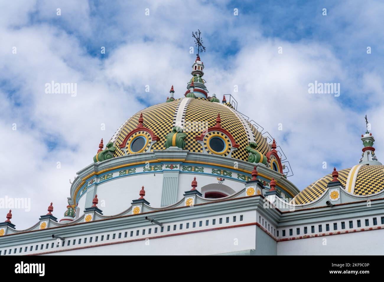 Tiled dome of the Church of San Antonino Obisbo, built in San Antonino ...