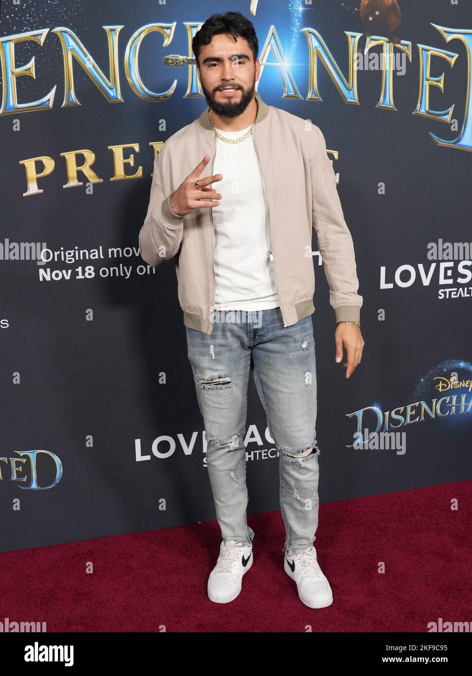 Agustin Flores arrives at the Disney's DISENCHANTED Premiere held at the El Capitan Theater in ...