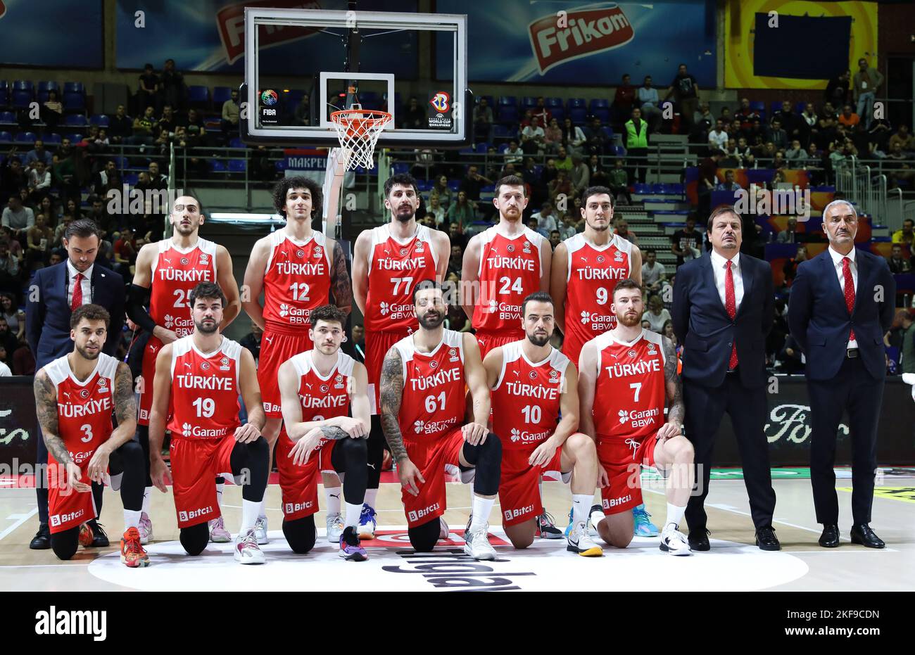Belgrade, Serbia, 14th November 2022. The team of Turkey line-up during ...