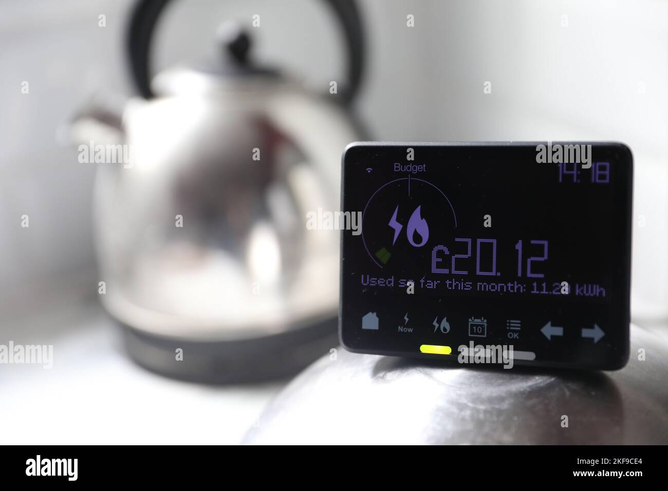 London, UK. 14 November, 2022. A household smart meter, monitoring gas ...