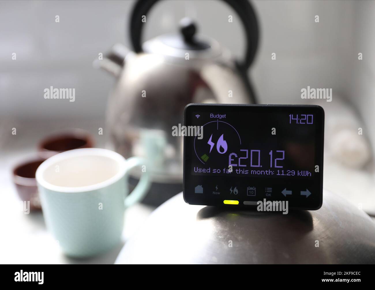 London, UK. 14 November, 2022. A household smart meter, monitoring gas ...