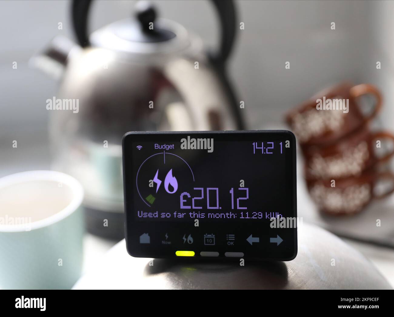 London, UK. 14 November, 2022. A household smart meter, monitoring gas ...