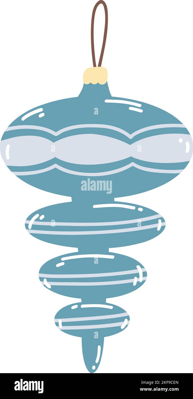 Christmas tree toy in cartoon flat style. Hand drawn vector ...