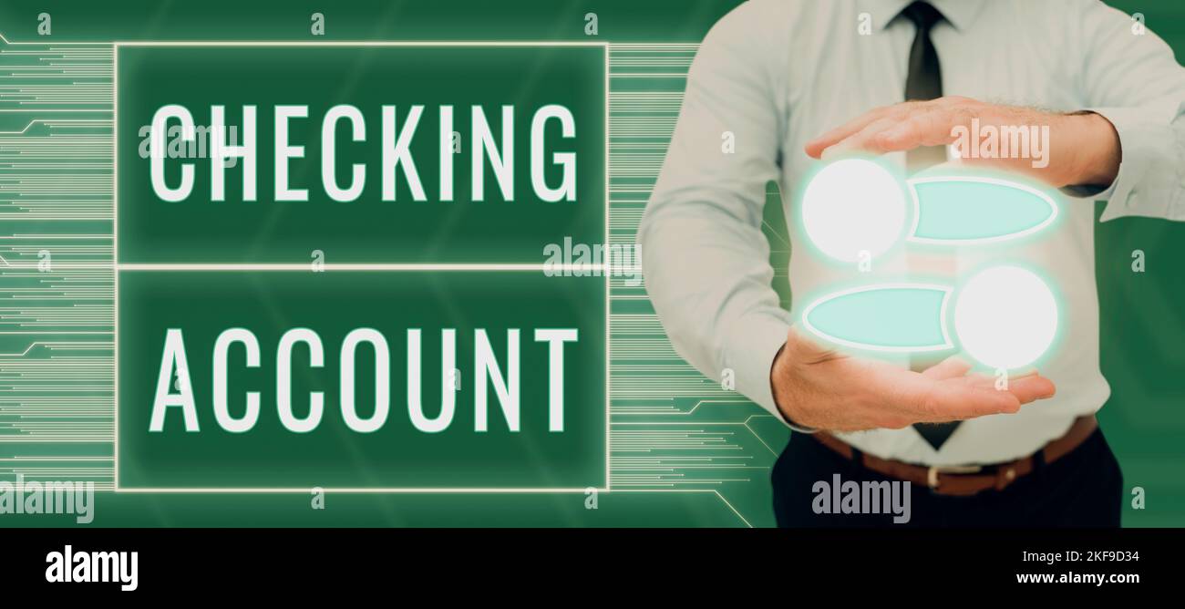 Handwriting text Checking Account. Business idea transactional bank ...