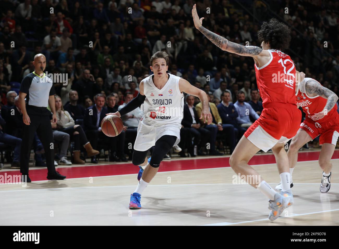 Belgrade, Serbia, 14th November 2022. Aleksa Radanov of Serbia drives ...