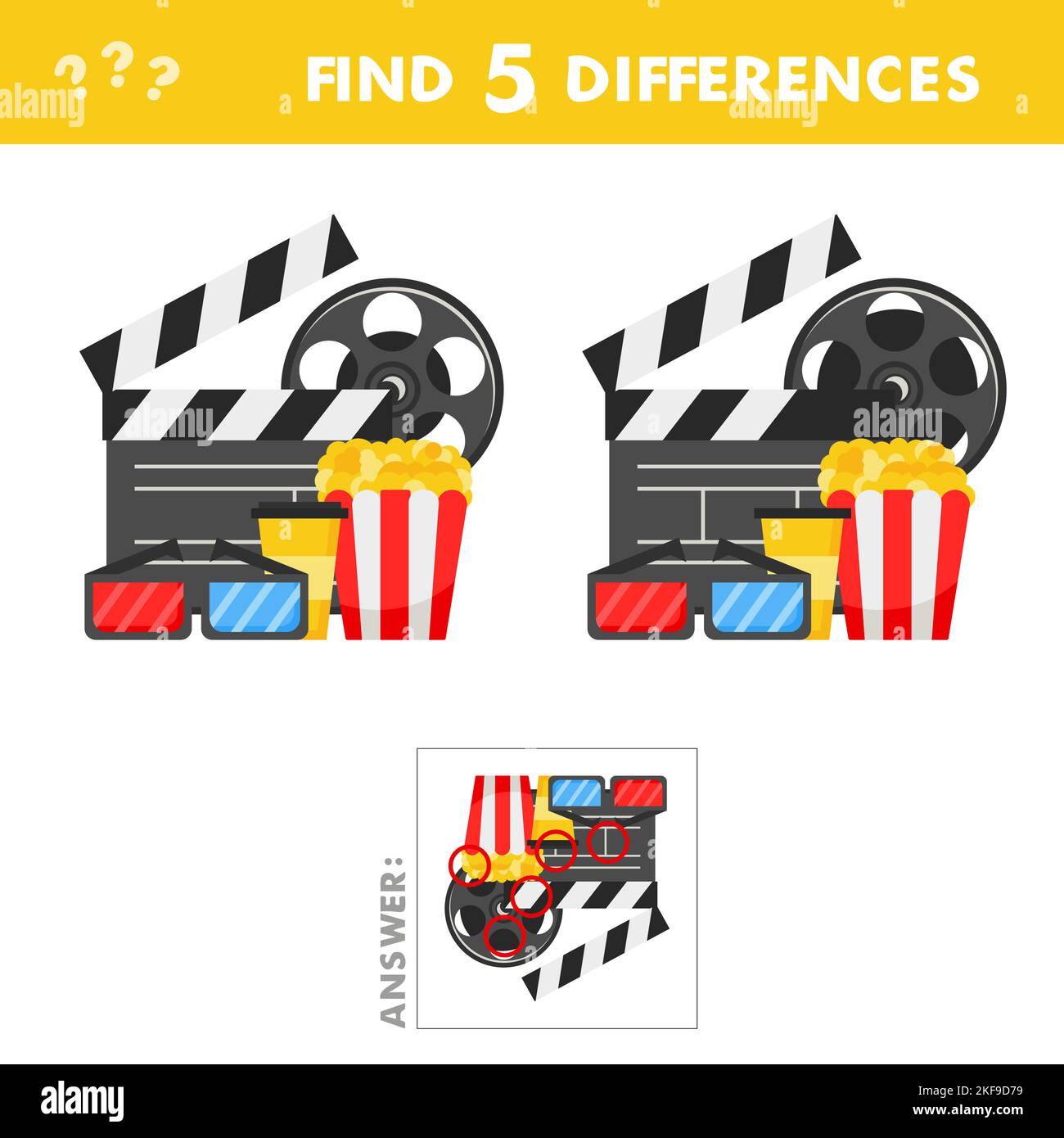 Cartoon illustration spot differences educational hi-res stock ...
