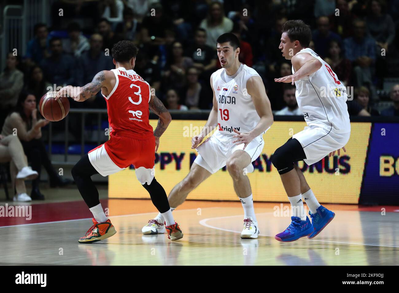 Belgrade, Serbia, 14th November 2022. Luka Mitrovic of Serbia in action ...