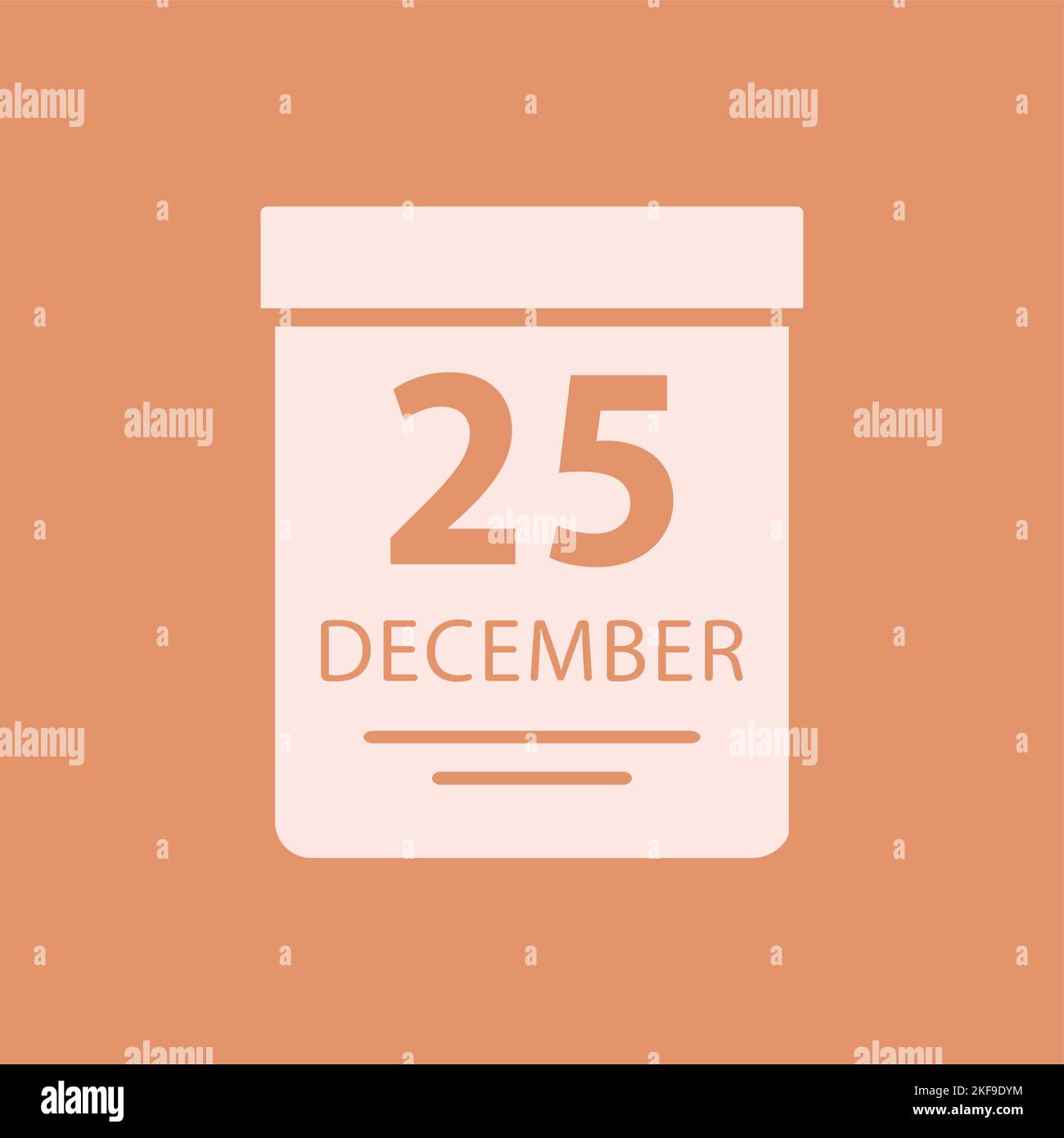 Tear-off calendar December 25 holiday Christmas - Vector illustration ...