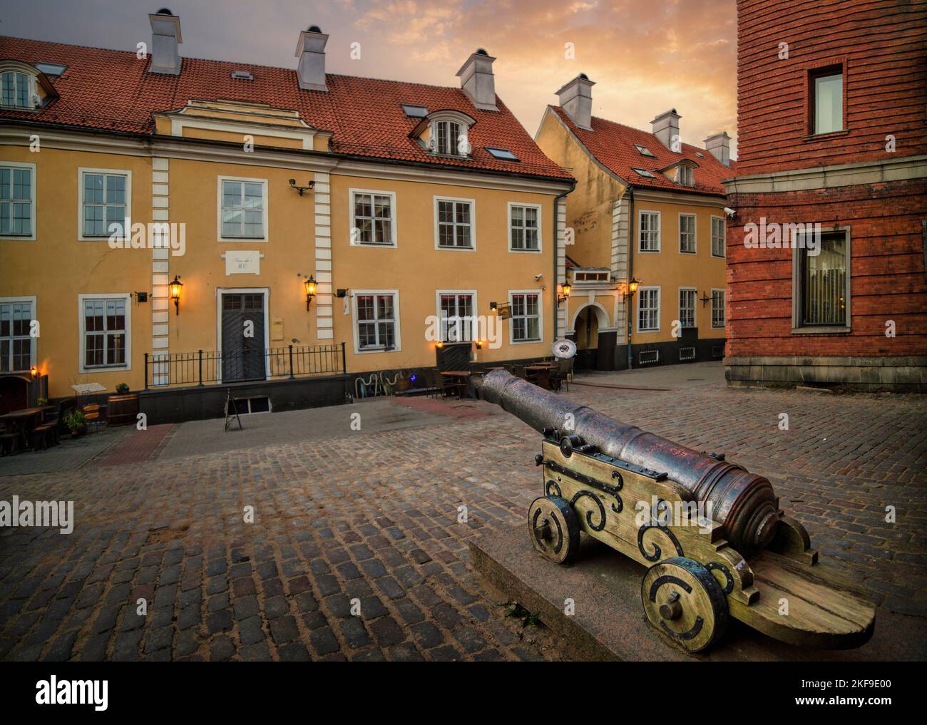 Jacob's Barracks, the old typical houses in Riga, Latvia Stock Photo ...