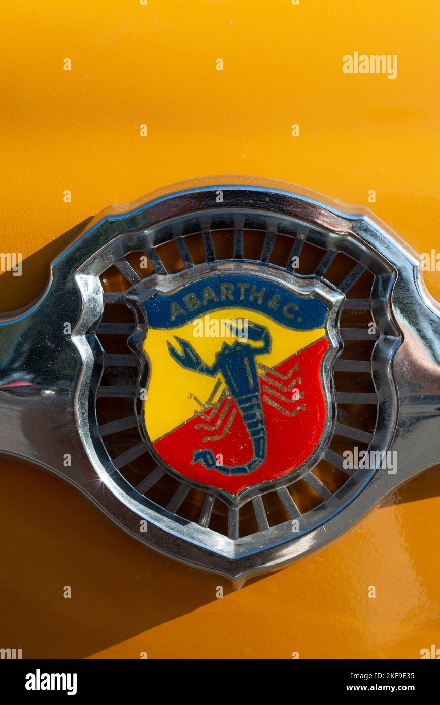Italy, Lombardy, Meeting of Vintage Cars, Fiat Abarth 595, Logo Stock ...