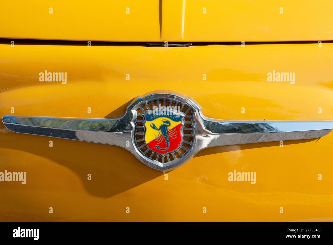 Italy, Lombardy, Meeting of Vintage Cars, Fiat Abarth 595, Logo Stock ...