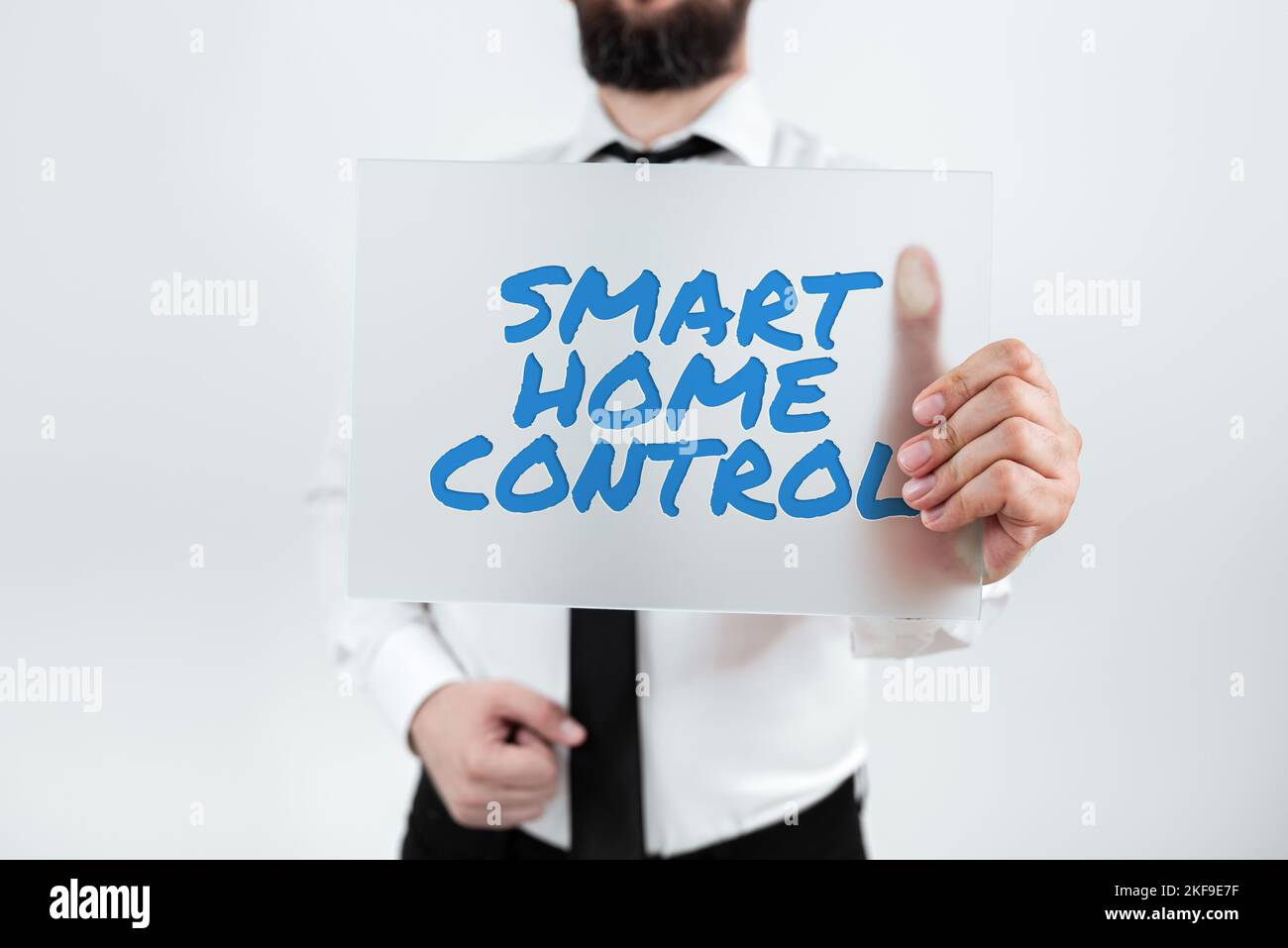 Sign displaying Smart Home Control. Business overview Internet of ...