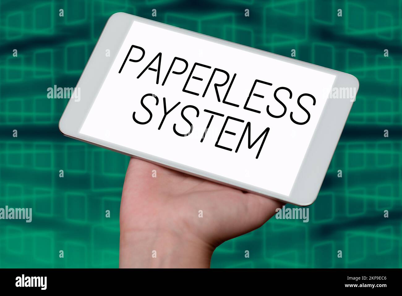 Inspiration Showing Sign Paperless System Internet Concept Storage Or Communication Of