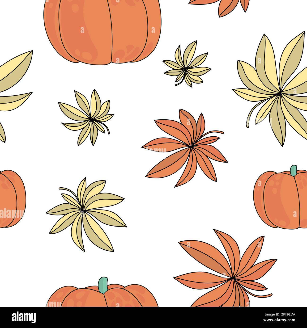 AUTUMN GIFT Fall Nature Season Vector Illustration Seamless Pattern For ...