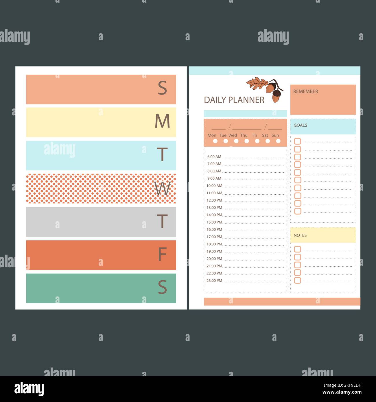 AUTUMN DAILY PLANNER Printable Template Business Organizer Schedule ...