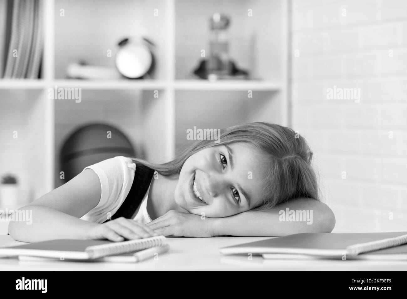 smiling teenager student. education. school girl with notebook. back to ...