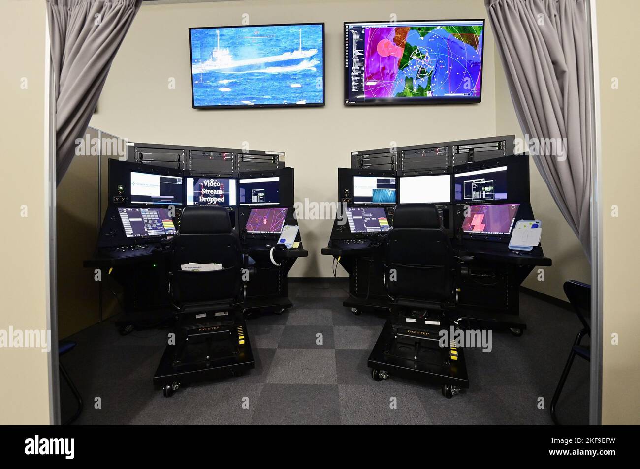 The interior of the operation center for the Japan Coast Guard's ...