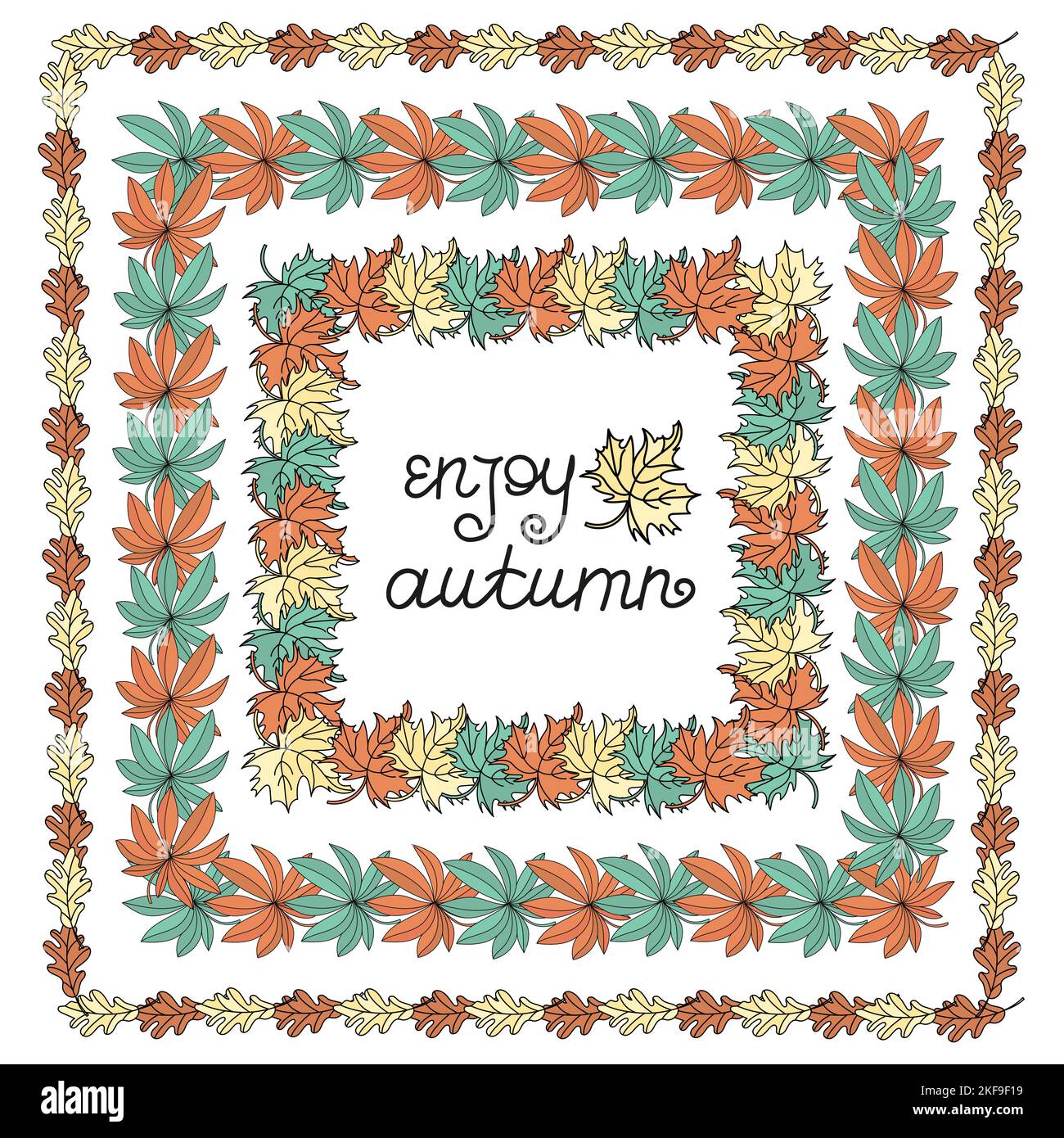 AUTUMN WREATH Fall Season Weather Cartoon Vector Illustration Set For ...