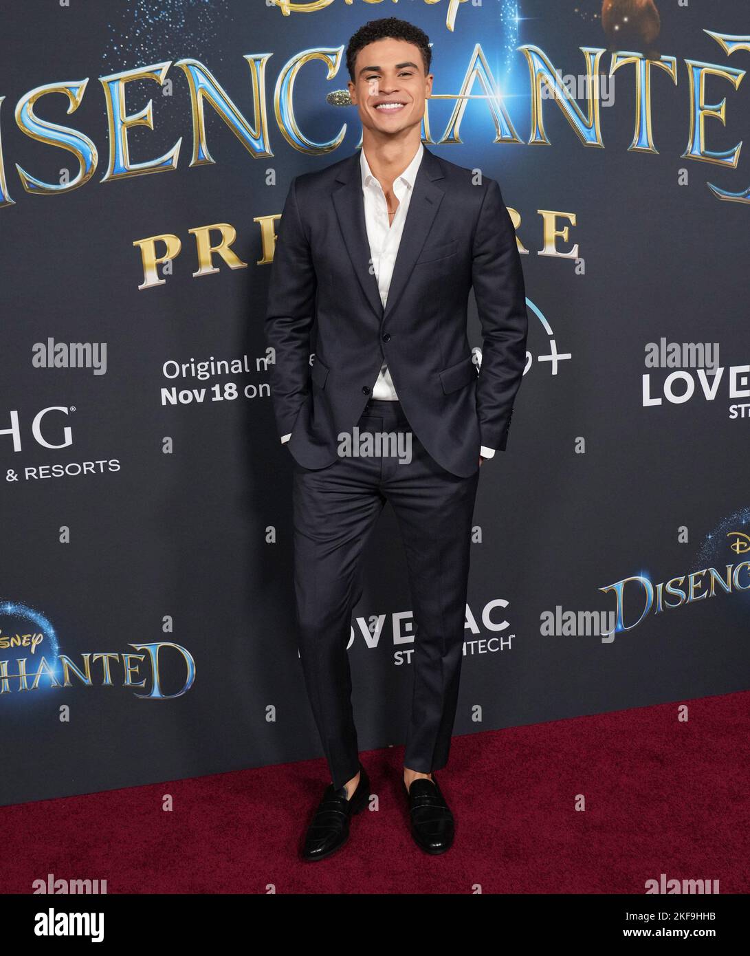 Kolton Stewart arrives at the Disney's DISENCHANTED Premiere held at ...