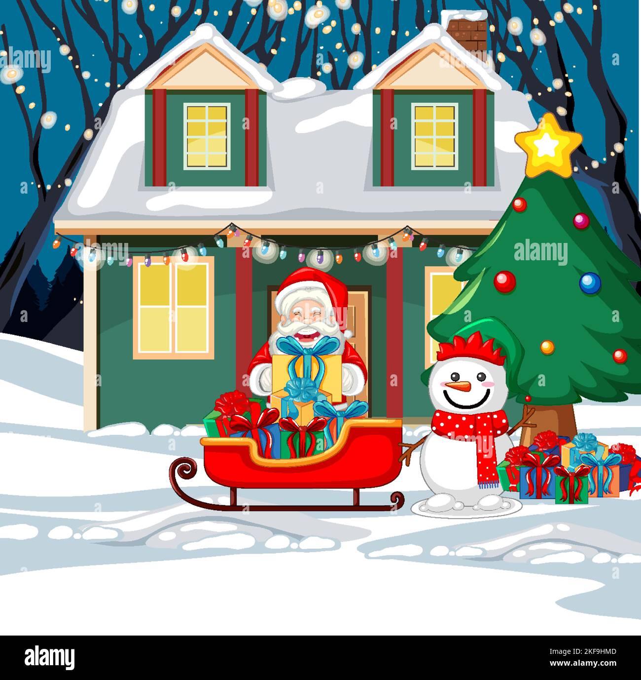 Christmas night poster design illustration Stock Vector Image & Art - Alamy