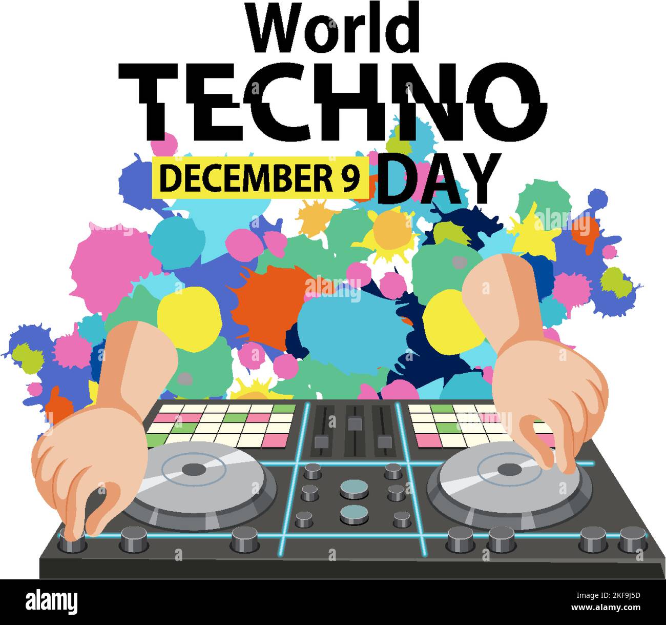World techno day text banner design illustration Stock Vector Image ...
