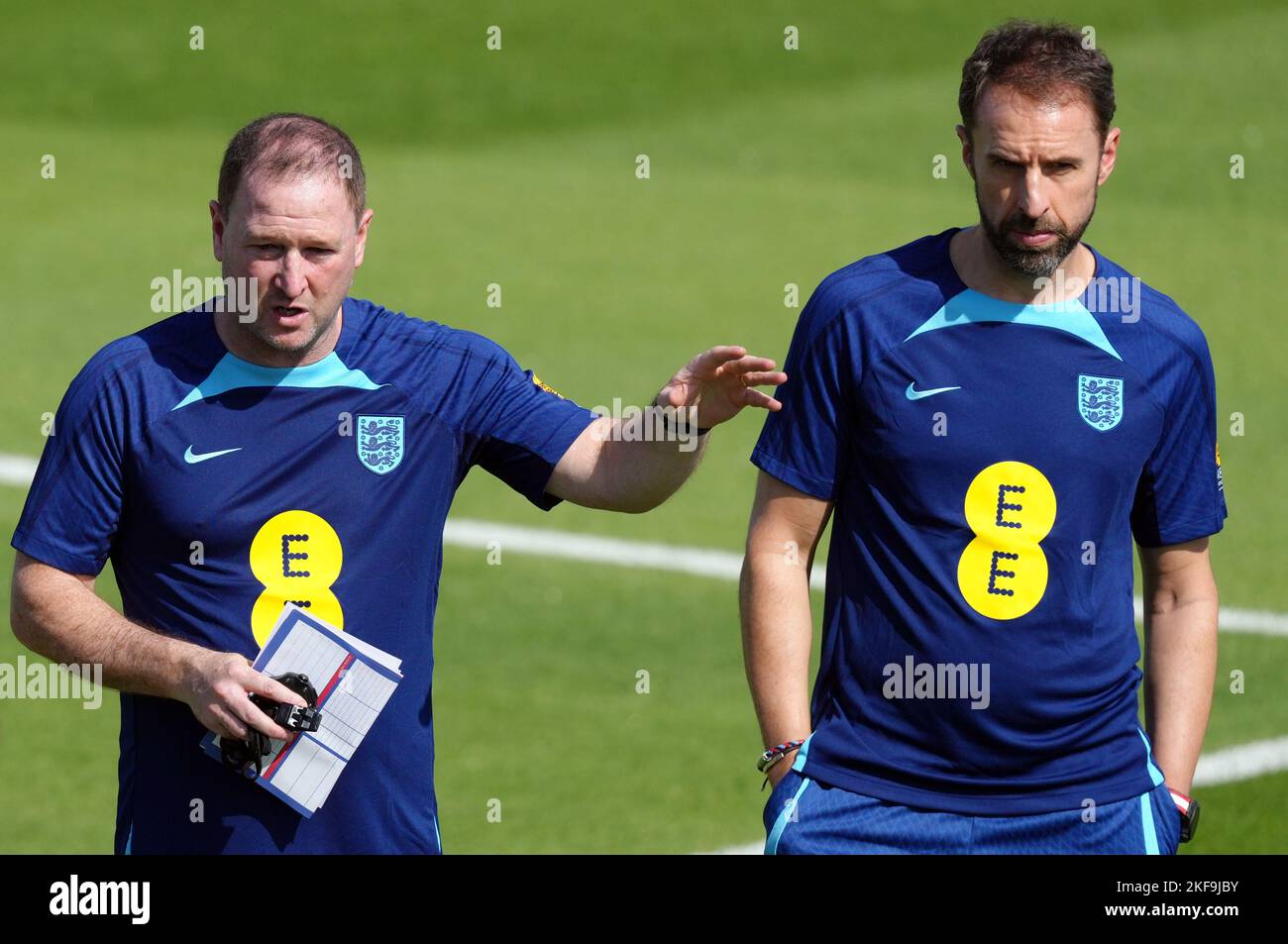 England manager Gareth Southgate with assistant coach Steve Holland ...