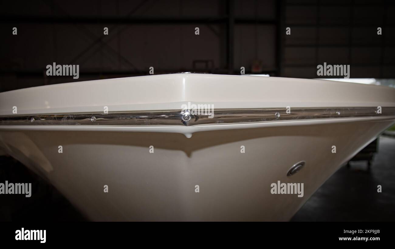 A bow view of a new 23' foot center console boat Stock Photo - Alamy