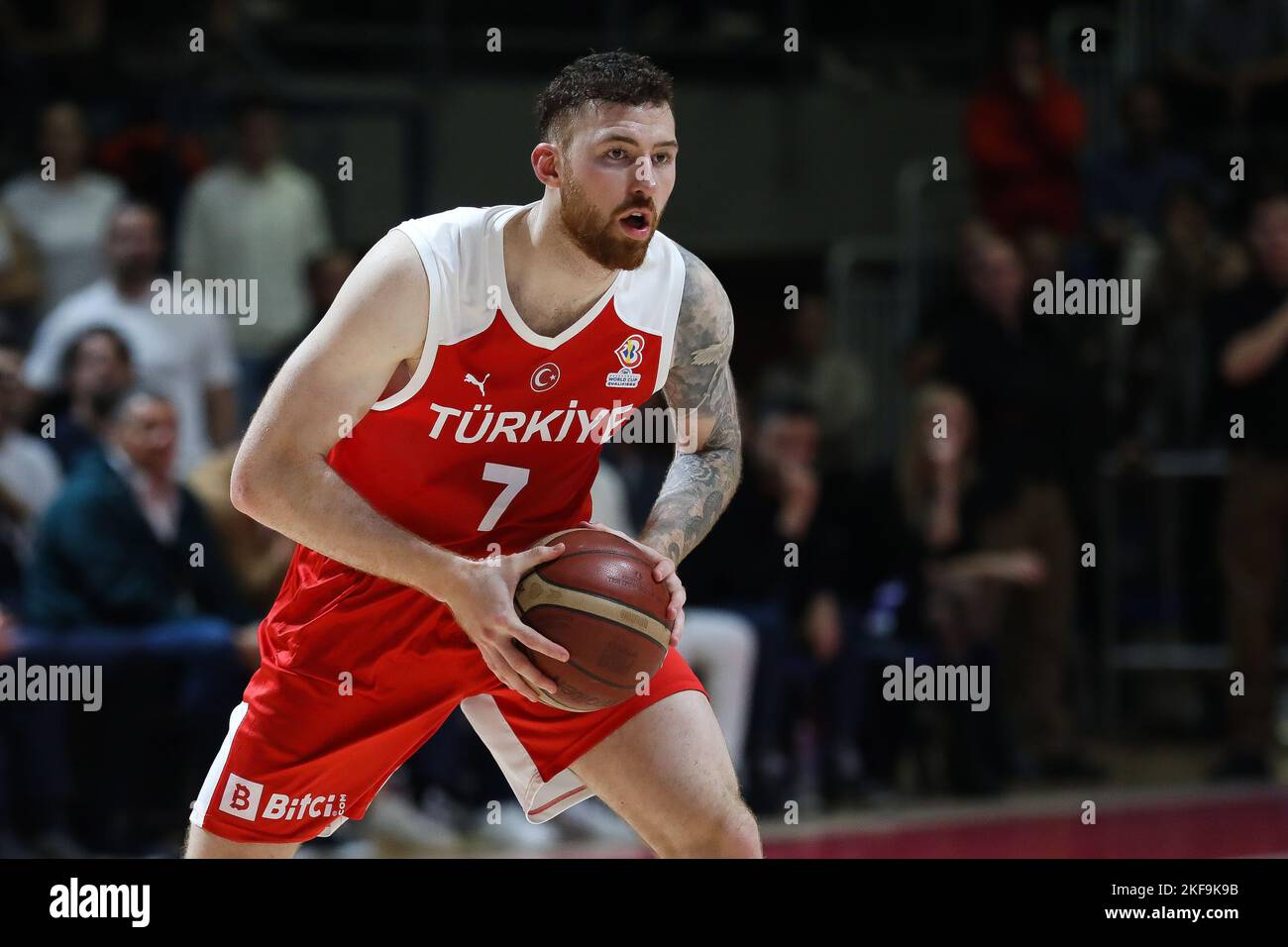 Belgrade, Serbia, 14th November 2022. Onuralp Bitim of Turkey in action ...