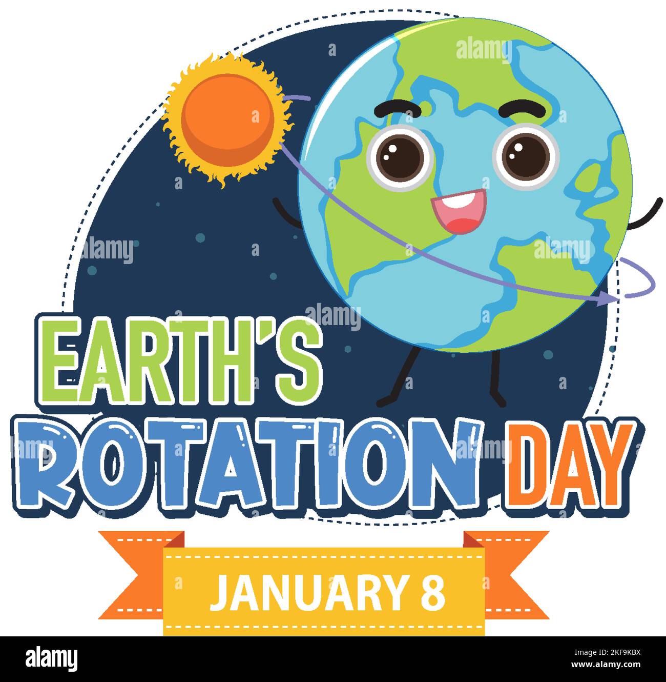 Earth Rotation Day Banner Design illustration Stock Vector Image & Art ...