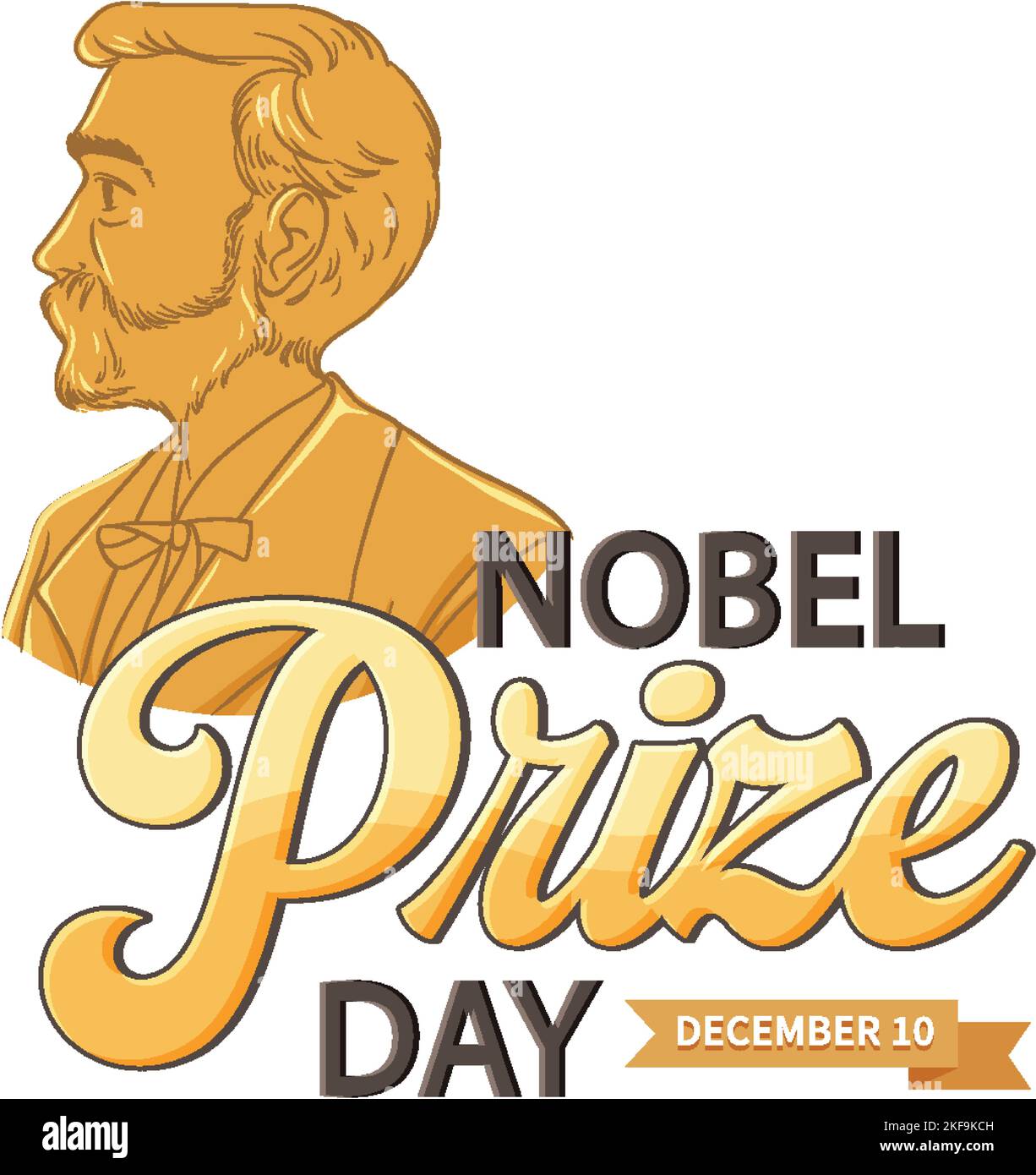 Nobel Prize Day text for banner or poster design illustration Stock ...