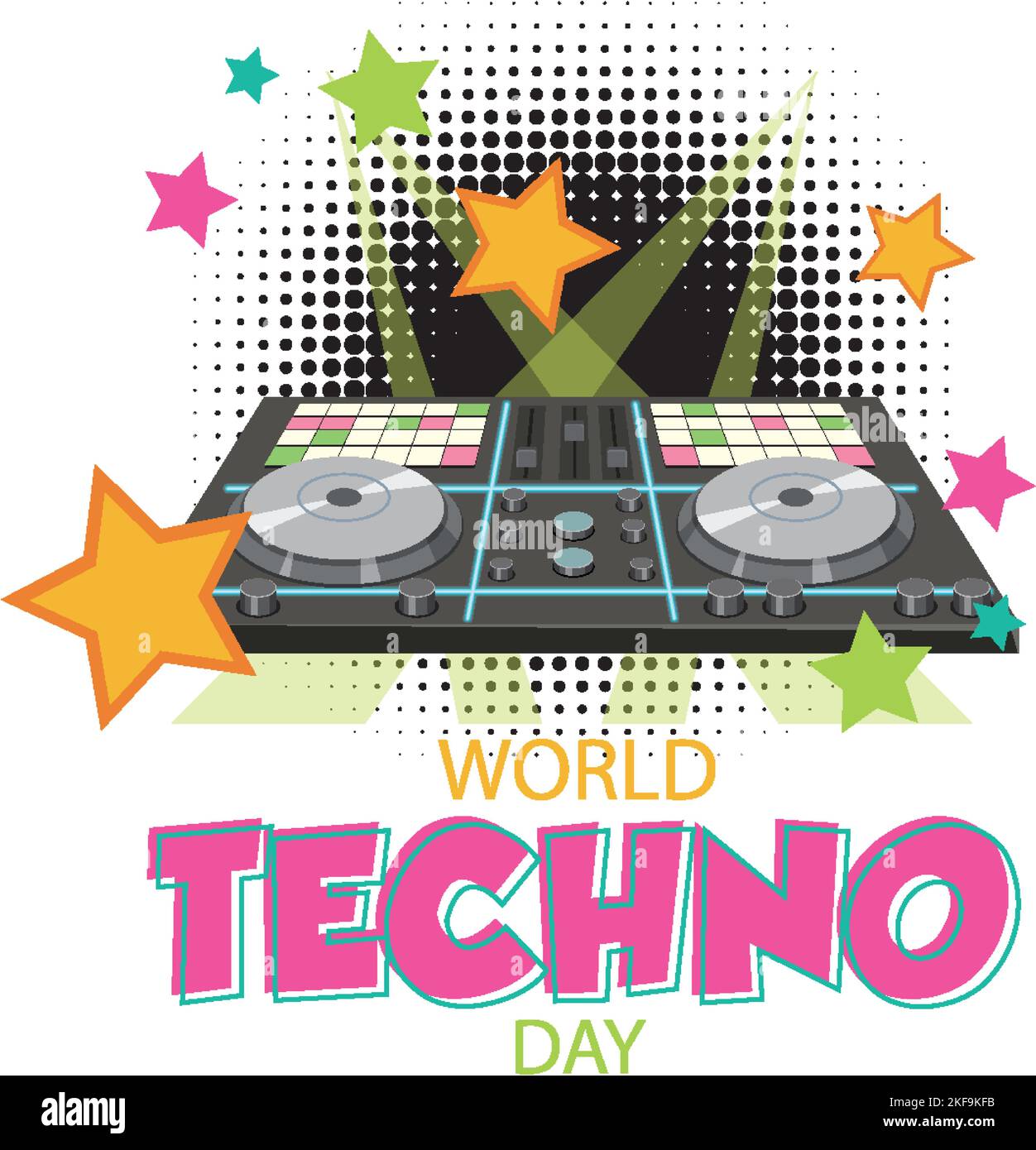 World techno day text banner design illustration Stock Vector Image ...