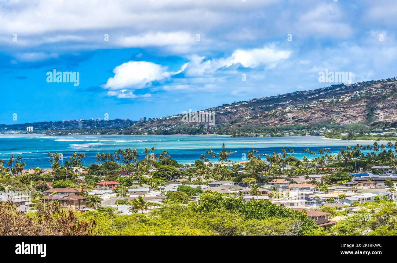 Colorful Homes Ocean Suburbs Hawaii Kai Honolulu Oahu Hawaii Stock ...