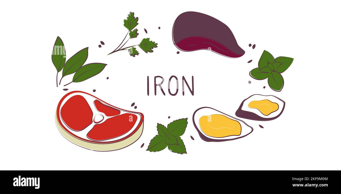 Iron rich food Stock Vector Images - Alamy