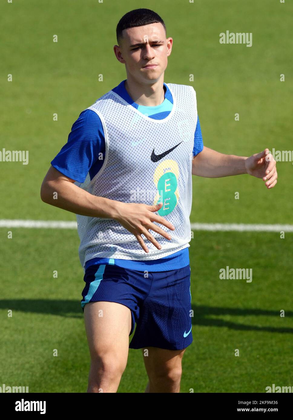 England's Phil Foden during a training session at the Al Wakrah Sports ...