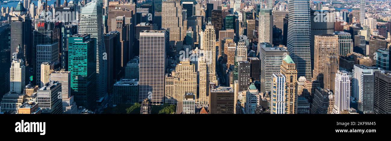 New York City, United States - September 18, 2022. Panoramic aerial ...