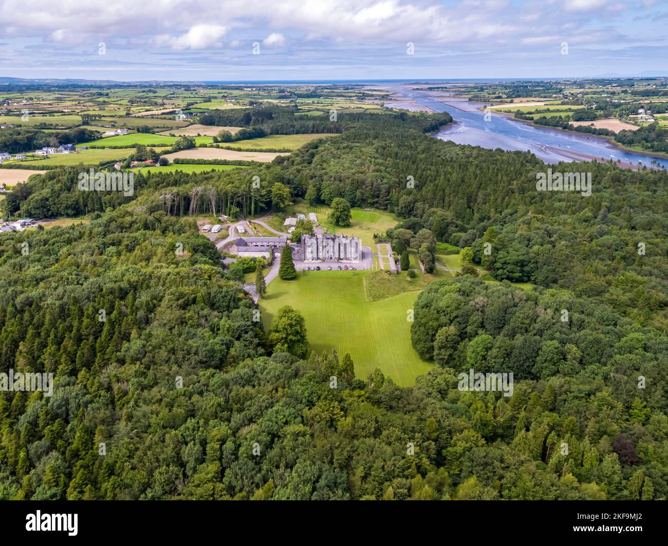 Aerial of Belleek Castle in Ballina, County Mayo - Republic of Ireland ...
