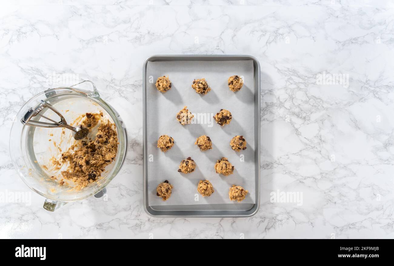 Soft Oatmeal Raisin Walnut Cookies Stock Photo - Alamy