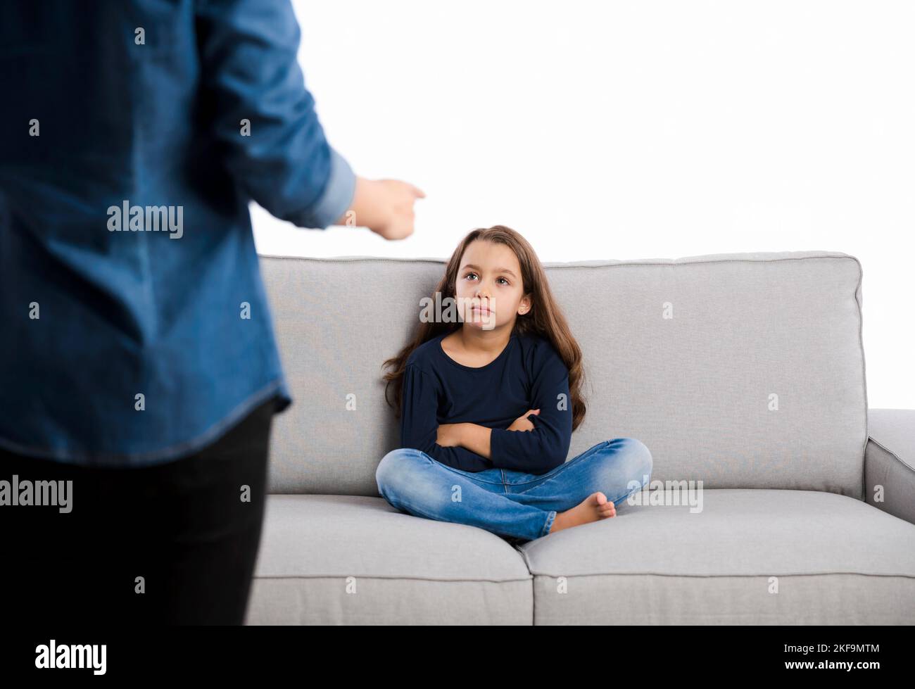 mother rebuking her a little child for bad behavior Stock Photo - Alamy