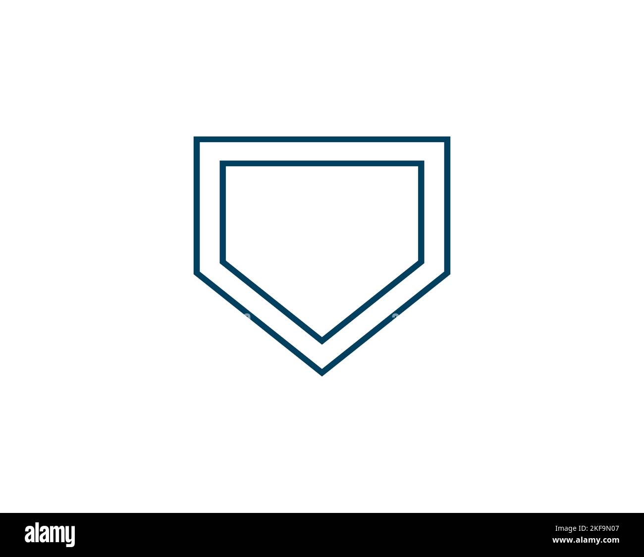 Baseball Home Plate Vector illustration. Silhouette. Playing. Home base ...