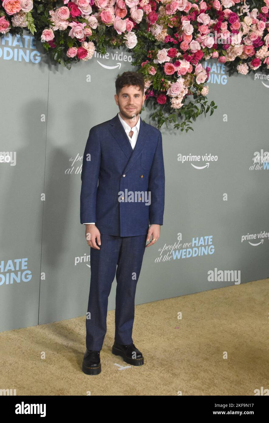 Los Angeles, California, USA 16th November 2022 Actor/singer Ben Platt ...