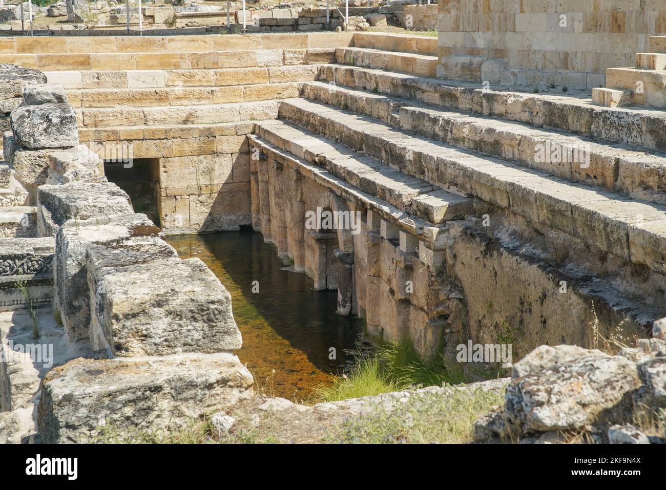 Spring Water at Hierapolis Ancient City in Pamukkale, Denizli City ...