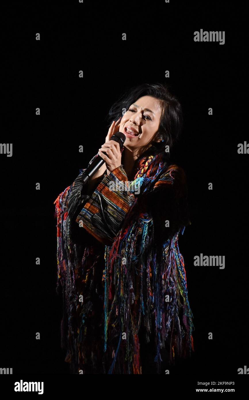 Taiwanese singer, actress and radio DJ Wanfang held a concert at Taipei ...