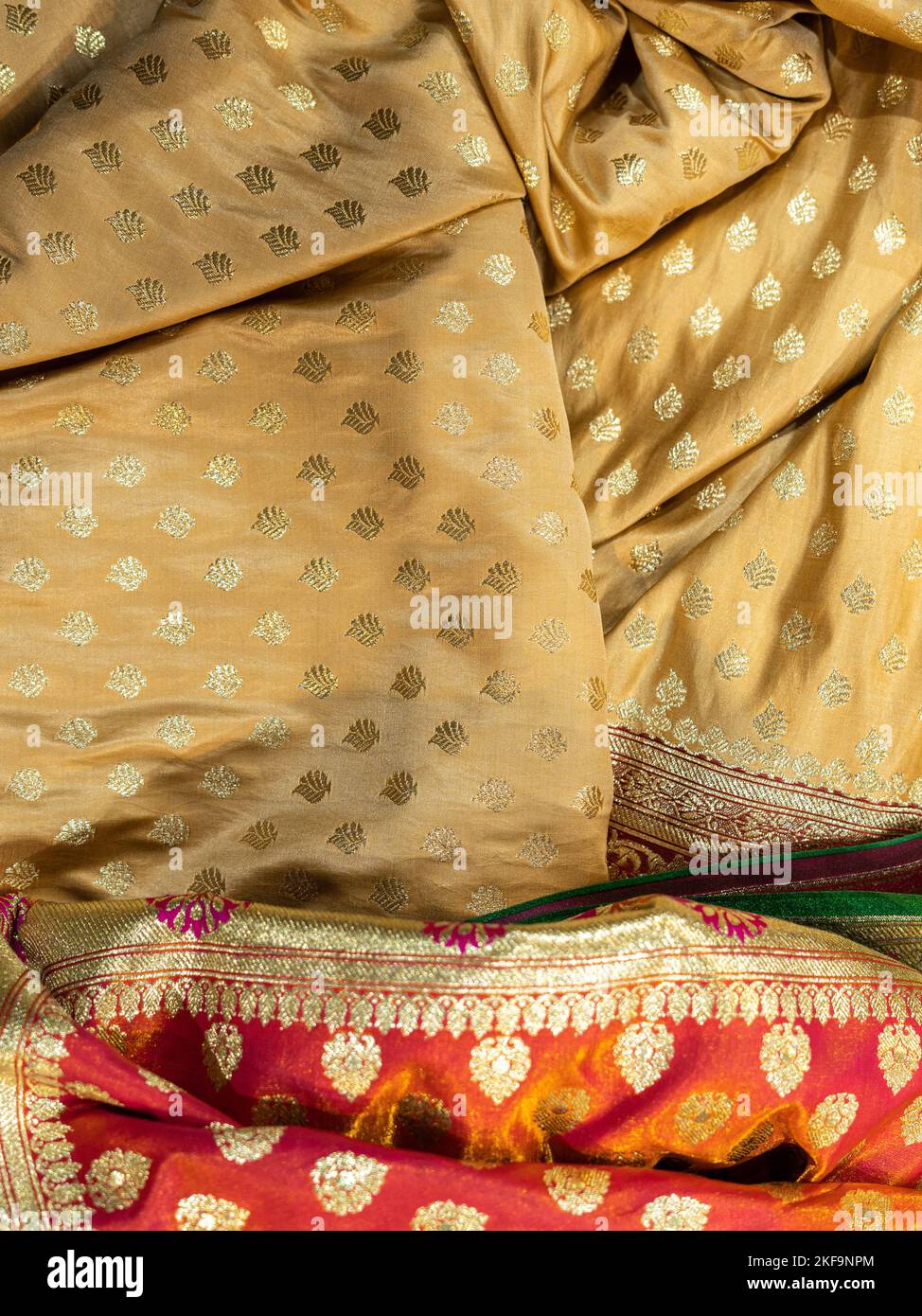 Banarasi saree with beautiful texture and hand work on it Stock Photo ...