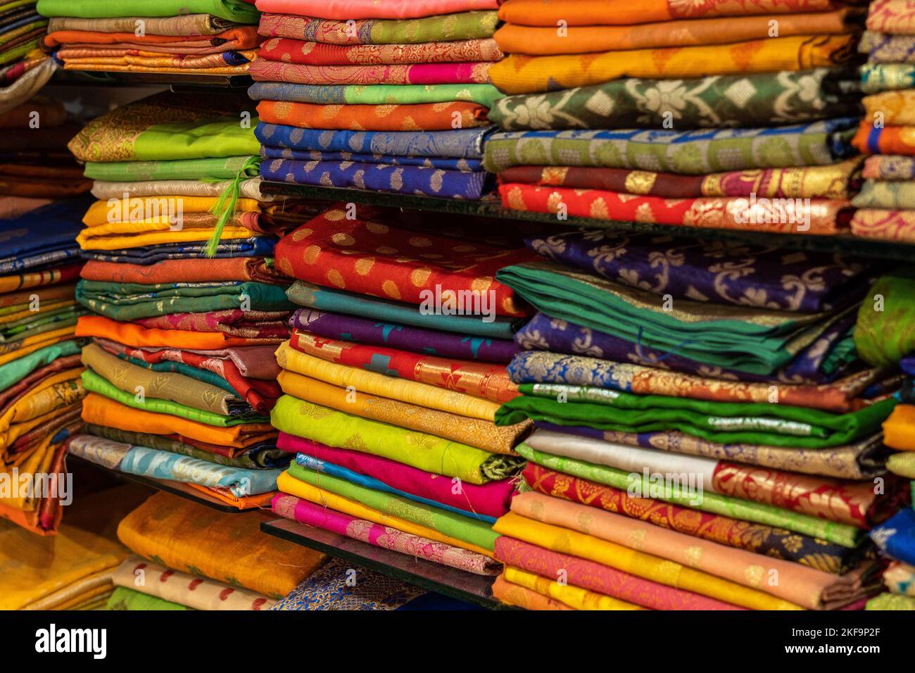 Banarasi saree with beautiful texture and hand work on it Stock Photo ...