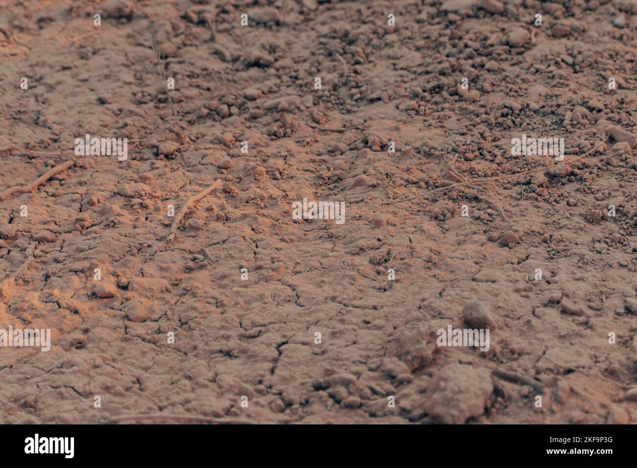 Low angle view of a muddy terrain . Concept of extreme weather events ...
