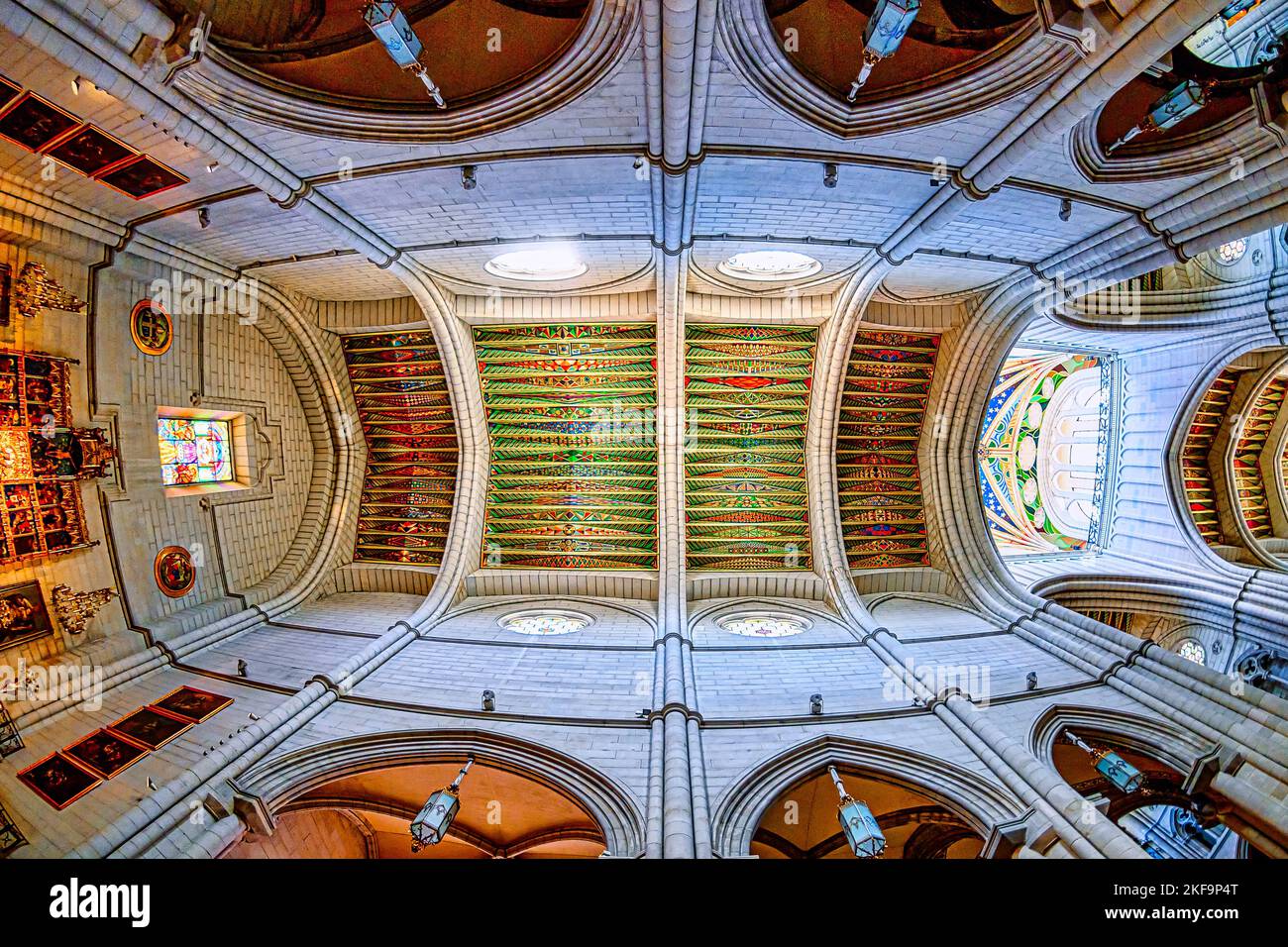 Interior architecture Almudena Cathedral in Madrid, Spain, 2022. The ...
